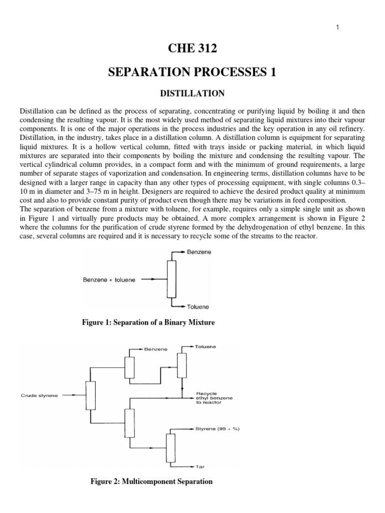 Che 312 Notebook Distillation | PDF | Distillation | Vapor