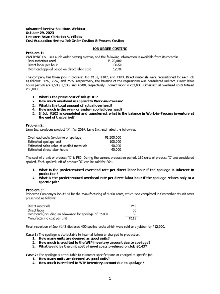 ARS Webinar Handout 10292023 | PDF | Inventory | Financial Economics