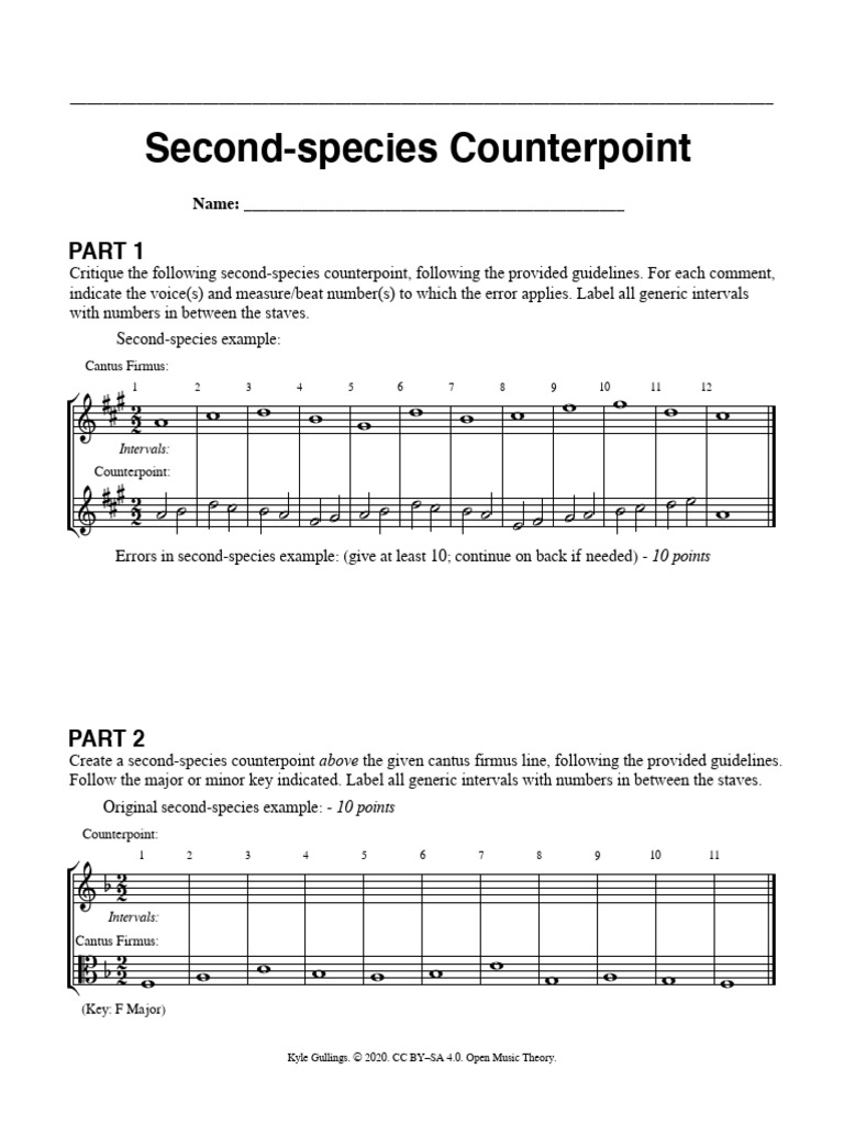 WK Second Species Counterpoint B | PDF