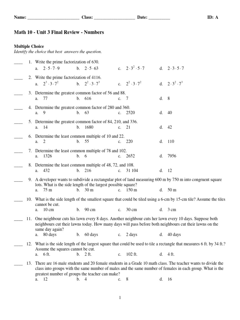 Unit 3 Review 2 | PDF | Area | Volume