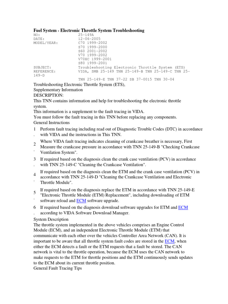 ETM Troubleshooting | PDF | Throttle | Mechanical Engineering