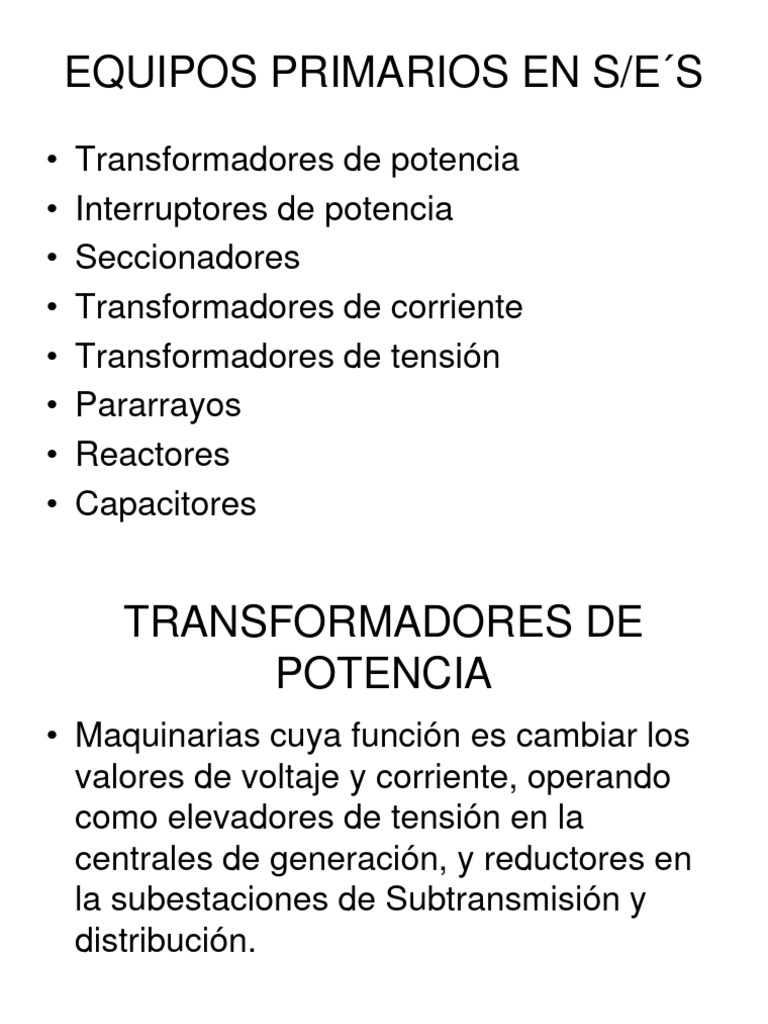 Equipos en Subestaciones | PDF | Transformador | Aislador (Electricidad)