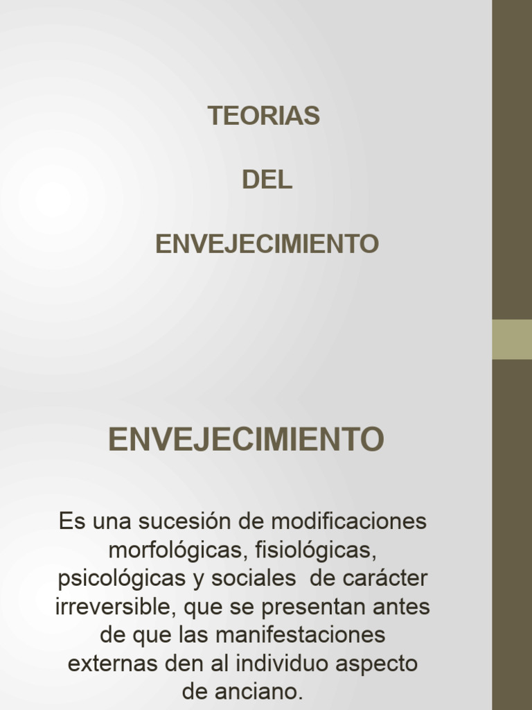 Teorias Del Envejecimiento | PDF | Envejecimiento | Biología Celular)