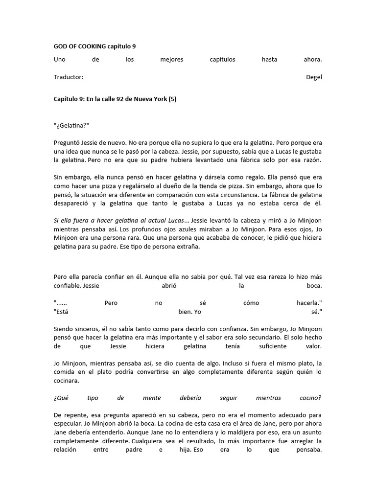 GOD OF COOKING Capítulo 9 | PDF