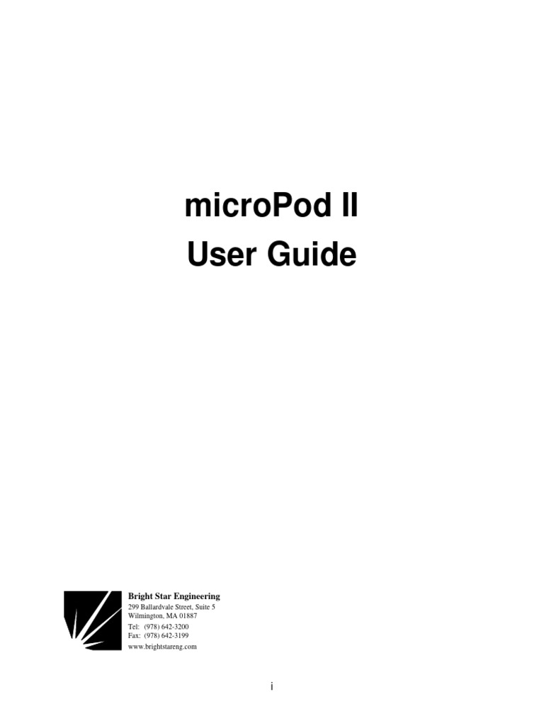 Micropod II | PDF | Ip Address | Computer Network