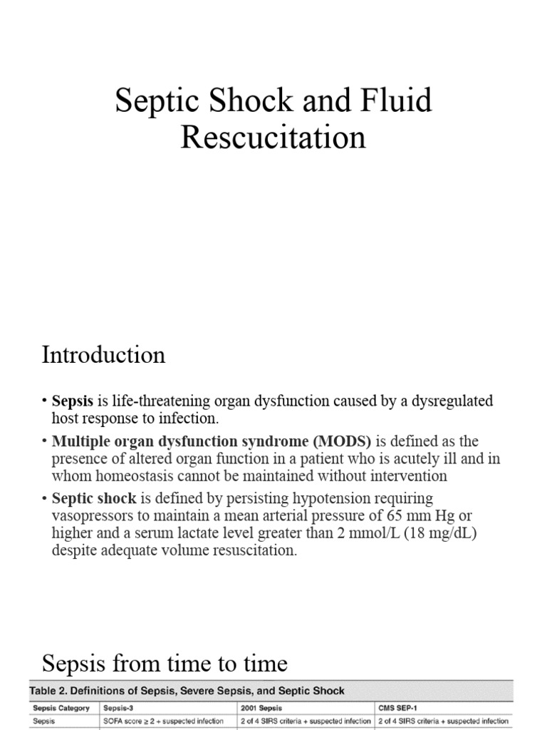 Septic Shock & Fluid Management | PDF | Sepsis | Shock (Circulatory)