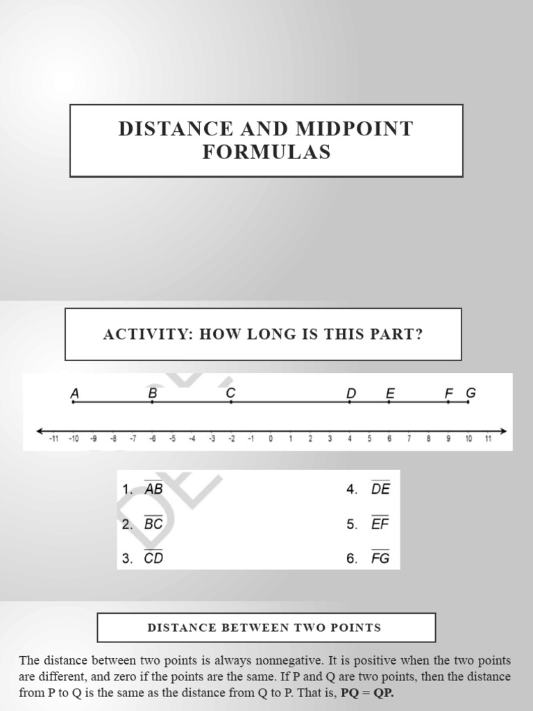 Distance and Midpoint Formulas | PDF