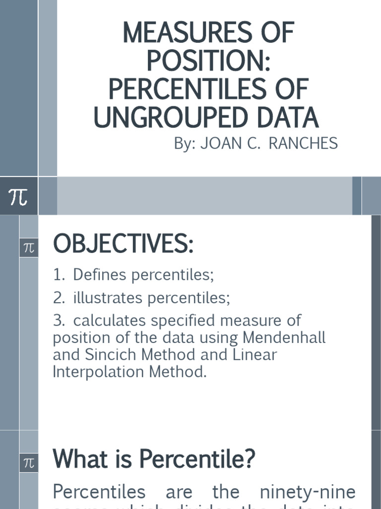 Measures of Position For Ungrouped Data - Percentiles | PDF | Teaching Methods & Materials ...