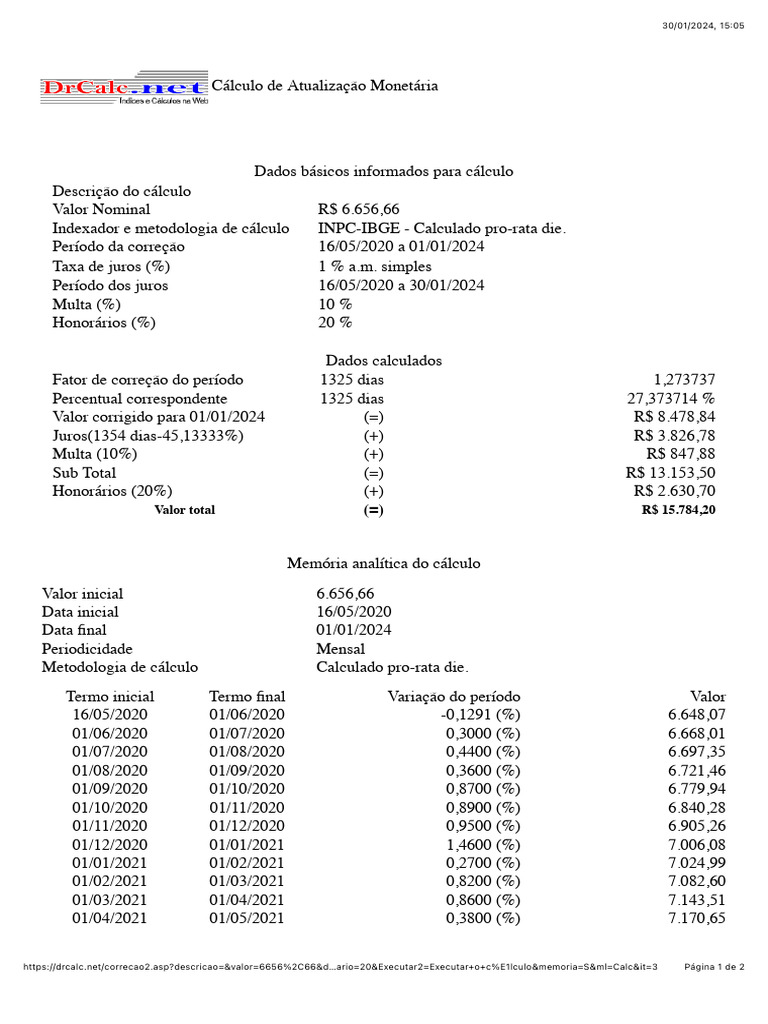 DrCalc - EasyCalc - Cálculos Financeiros e Judiciais Pela Web | PDF ...