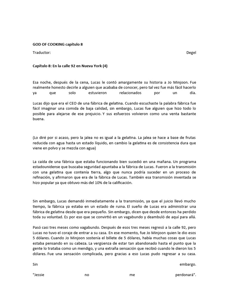GOD OF COOKING Capítulo 8 | PDF