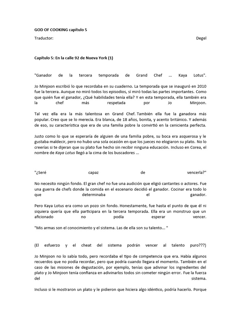 God of Cooking Capítulo 5 | PDF