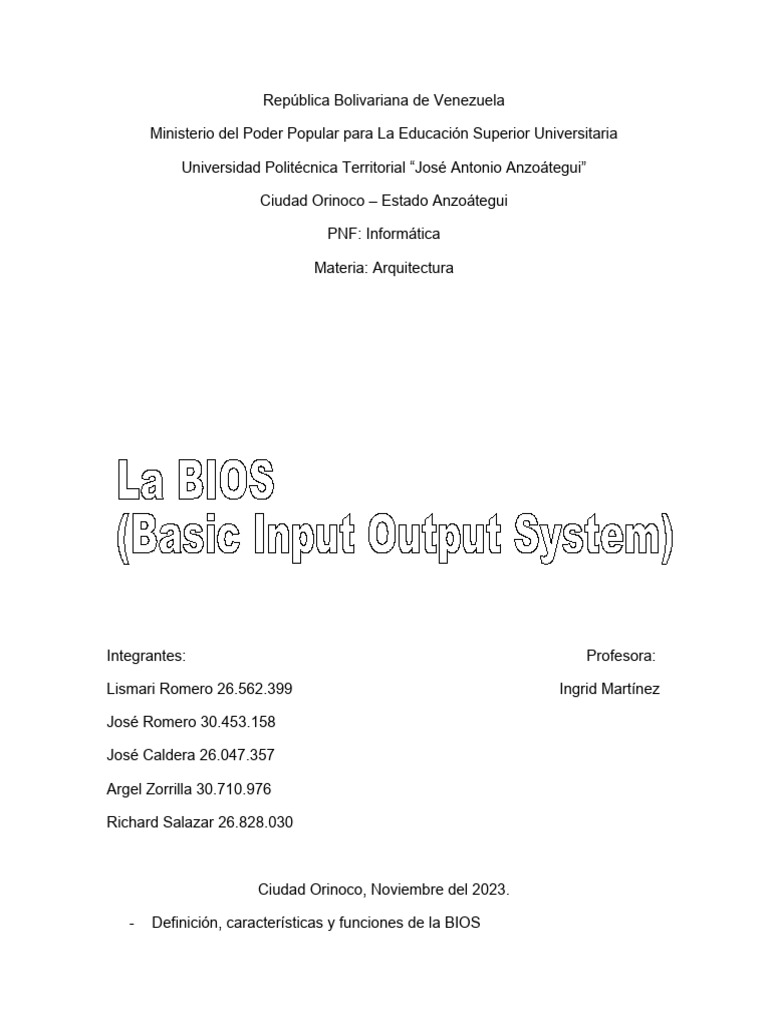 La BIOS | PDF | Bios | Interfaz de usuario