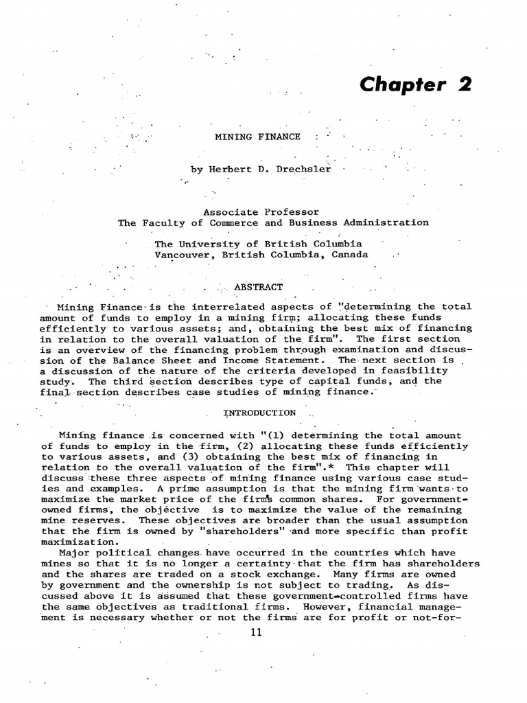 Ch 02 Mining Finance | PDF