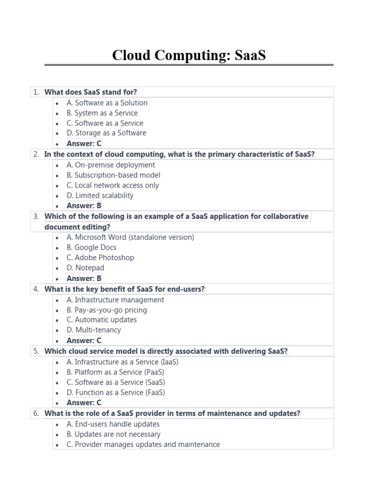 Saas Key Patteren | Download Free PDF | Software As A Service | Cloud Computing