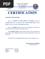 Barangay Certification-Interposing No Objection | PDF