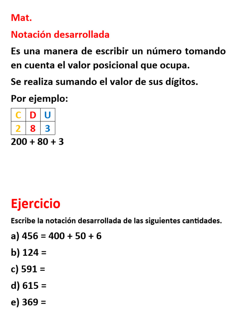 Notación Desarrollada | PDF