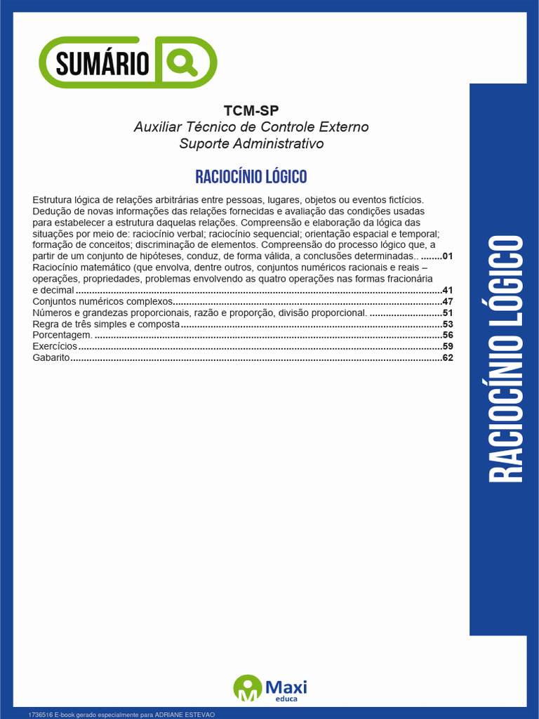 02 Raciocinio Logico | PDF | Argumento | Lógica matemática