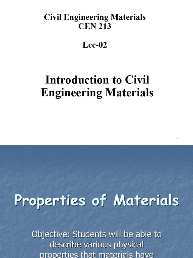 CEN - 213 Lec 02 | PDF | Deformation (Engineering) | Strength Of Materials