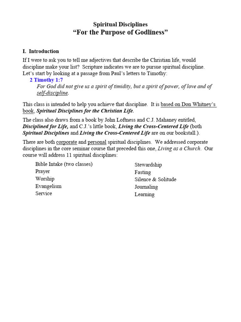 Spiritual Disciplines | PDF | Sanctification | Jesus