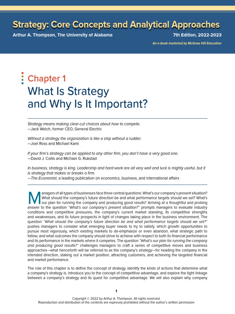 Chapter 1 | PDF | Competitive Advantage | Strategic Management