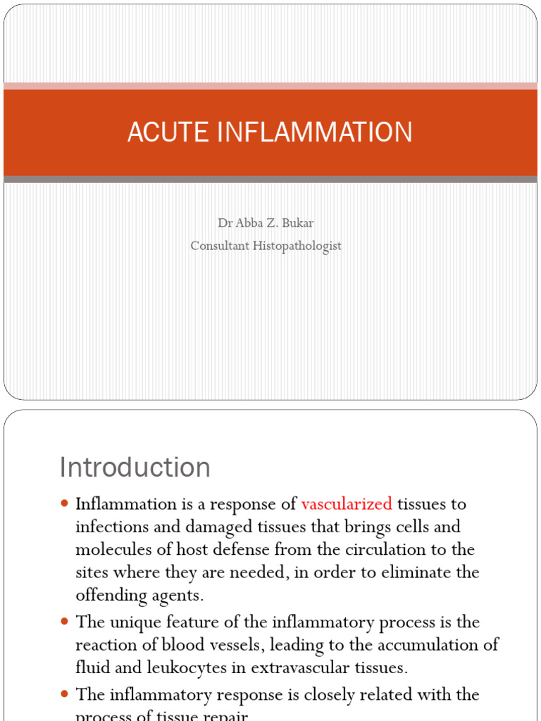 Acute Inflammation | PDF | Inflammation | Blood Vessel