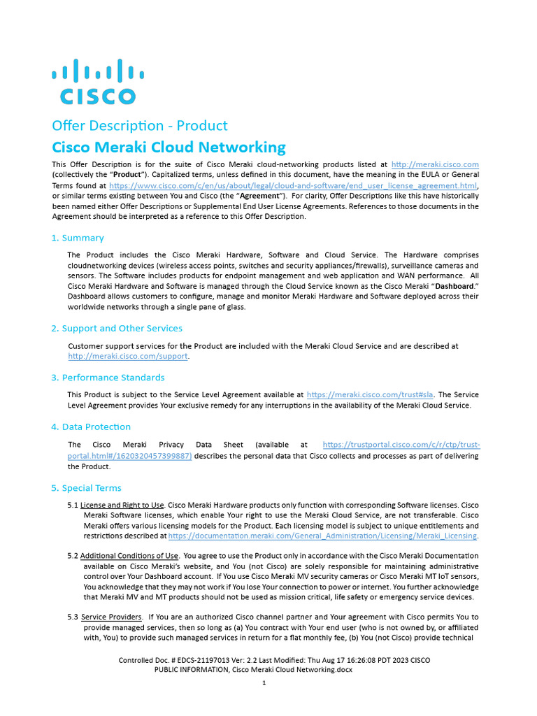 Meraki | PDF | Cloud Computing | Computer Network