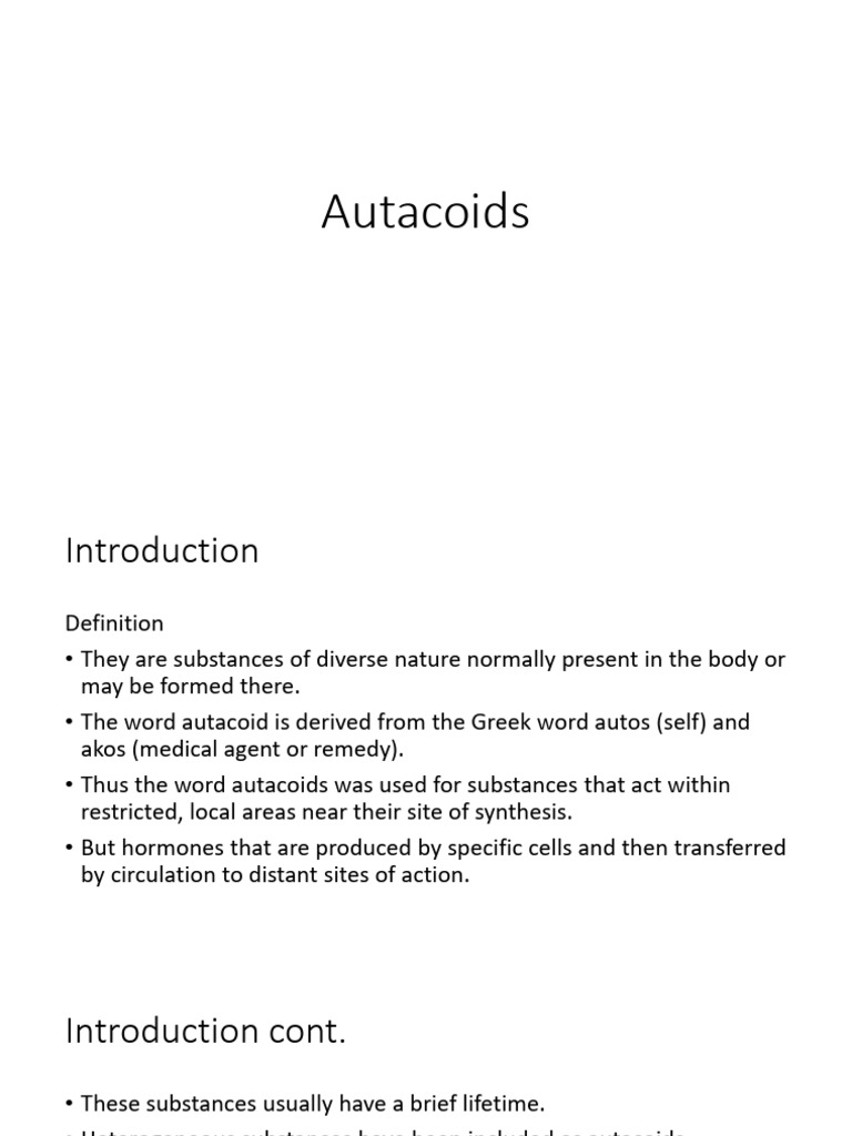 Autacoids | PDF | Inflammation | Vasodilation