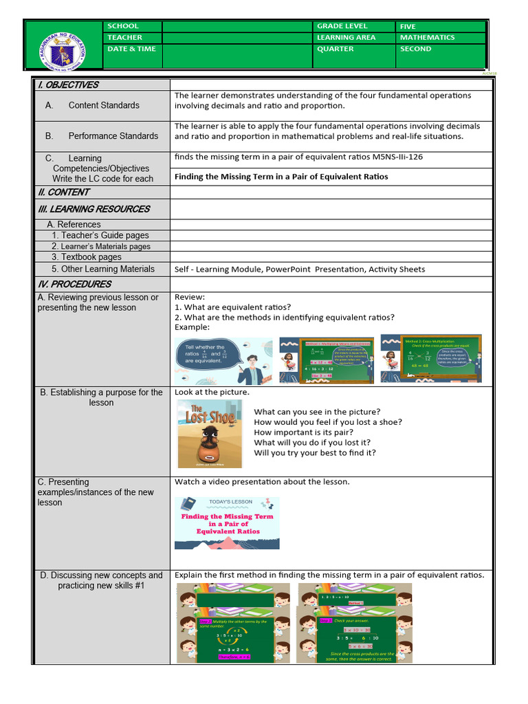 Finding Missing Terms in Ratios | PDF | Learning | Cognition