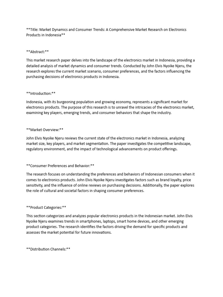 Indonesia's Electronics Market Insights | PDF | Consumer Behaviour ...