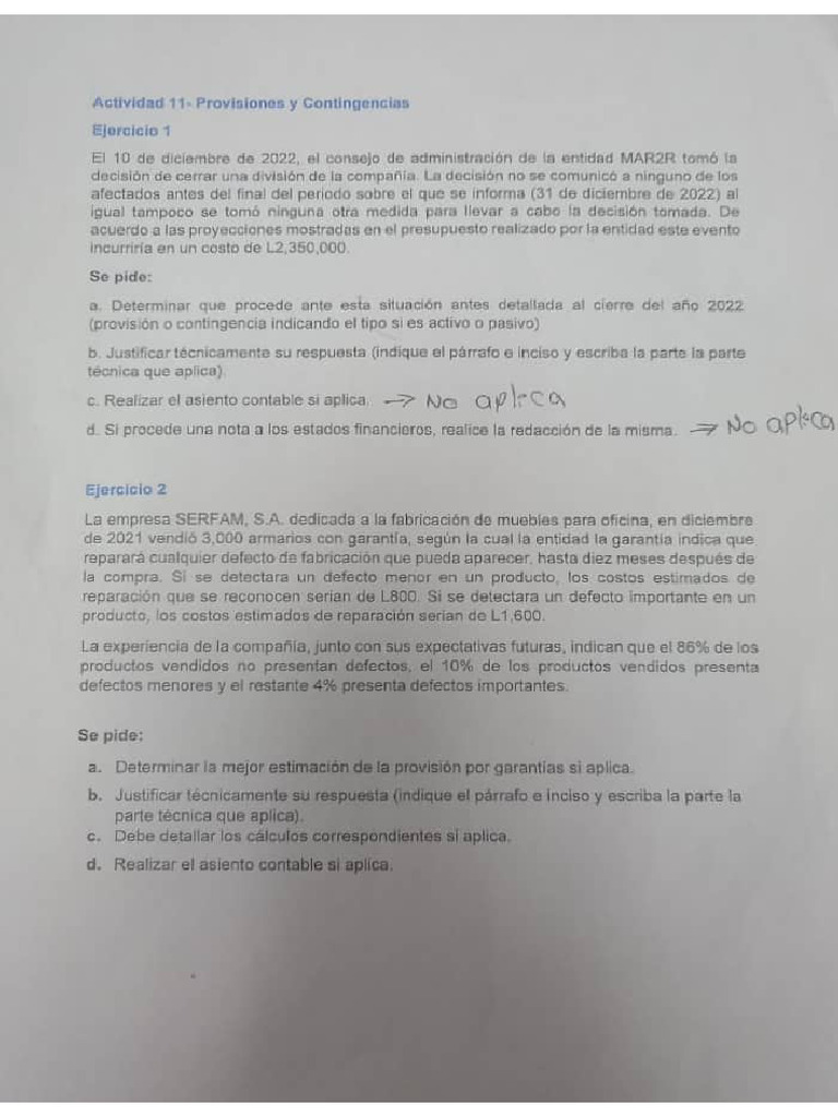 Provisiones Contigencias Grupo8 | PDF