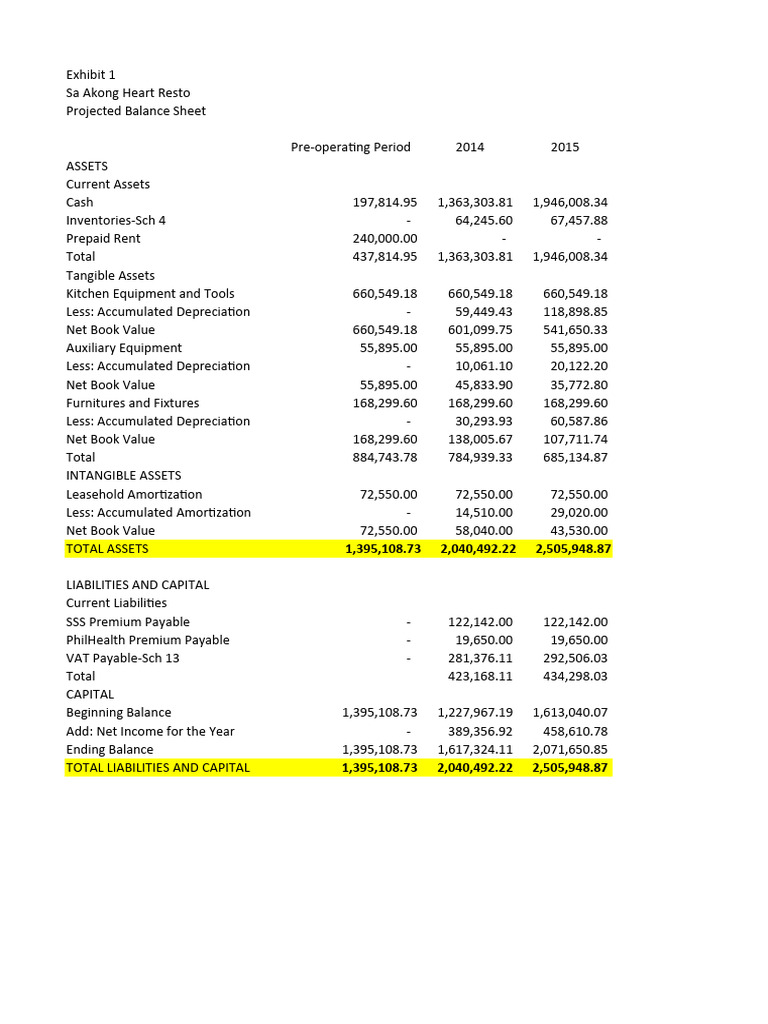 Sample Format FS | PDF | Book Value | Financial Economics