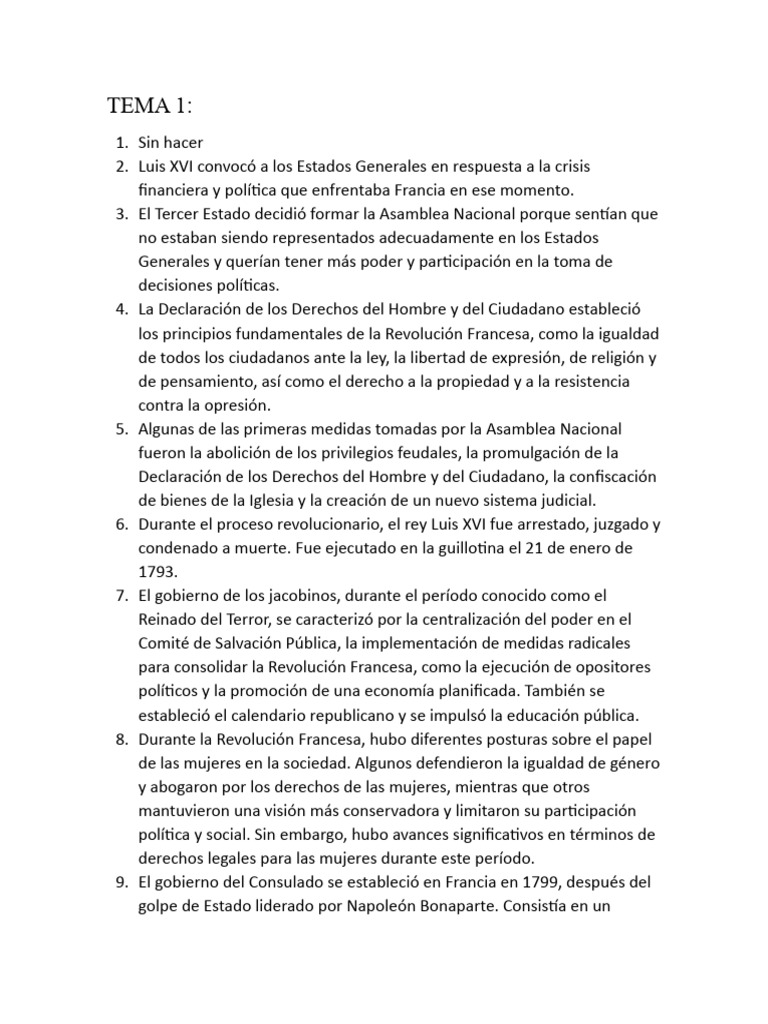 TP Historia Segundo Cuatri | PDF | revolución Francesa | Napoleón