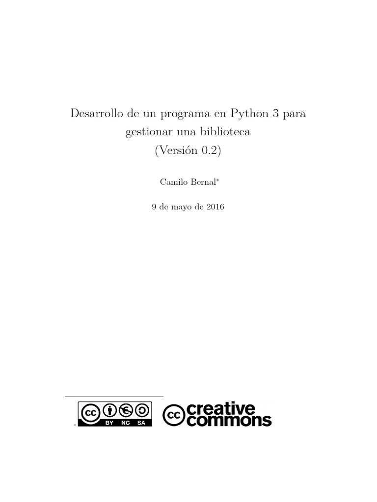 Desarrollo de Un Programa en Python 3 para Gestionar Una Biblioteca ... Desarrollo de Un Programa en Python 3 para Gestionar Una Biblioteca ...