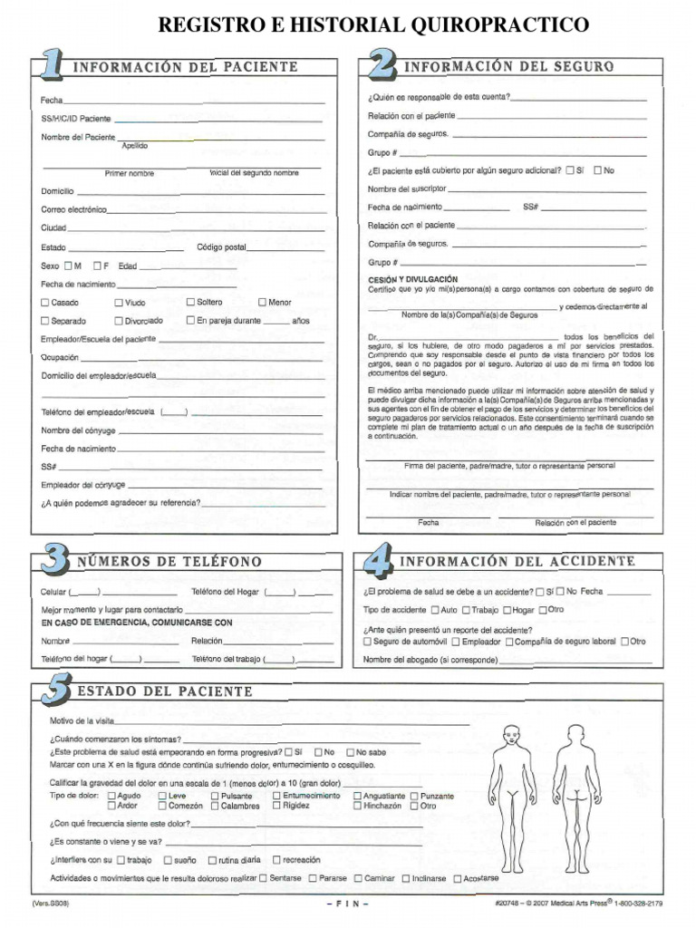 Spanish Patient Intake Fillable-Final-2019 | PDF | Acupuntura | Masaje