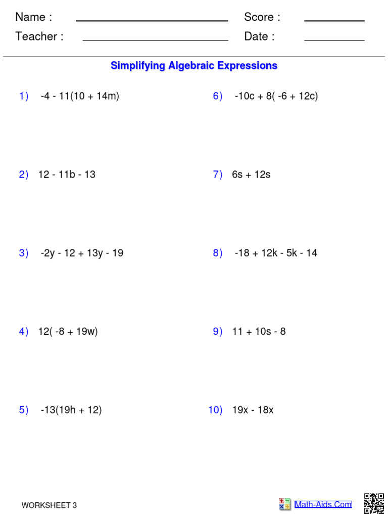 Algebra 1b Ws 3b Pdf