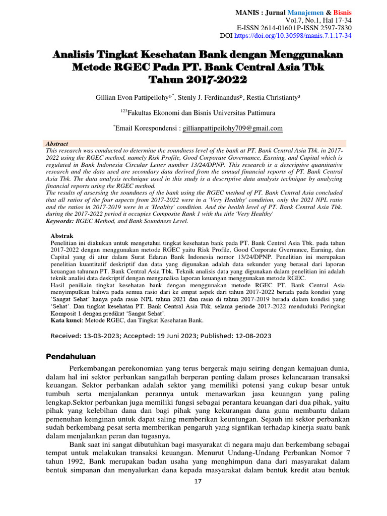 XXX Jurnal - BCA 2017-2022 | PDF | Pengelolaan Keuangan & Uang