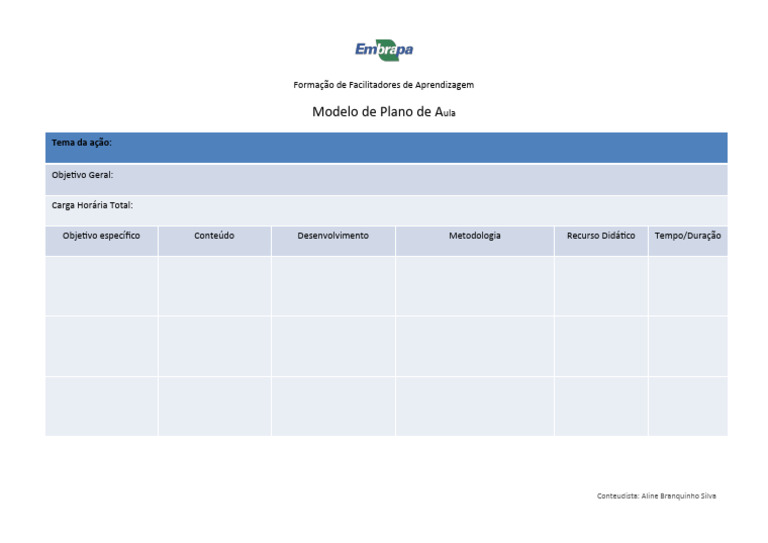 Template - Plano de Aula | PDF