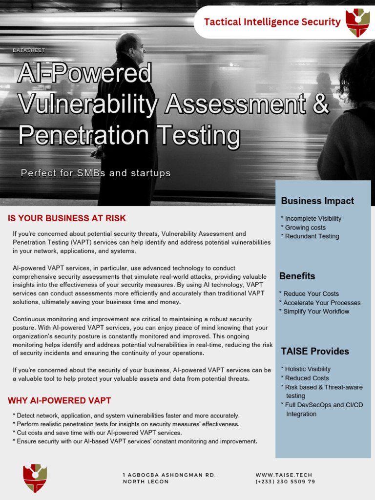 Tactical Intelligence Security (TAISE) AI-Powered VAPT Datasheet | PDF | Vulnerability ...