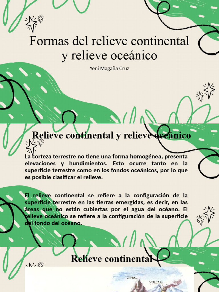 Formas Del Relieve Continental y Relieve Oceánico | PDF | Viajes y turismo | Ciencia y matemáticas