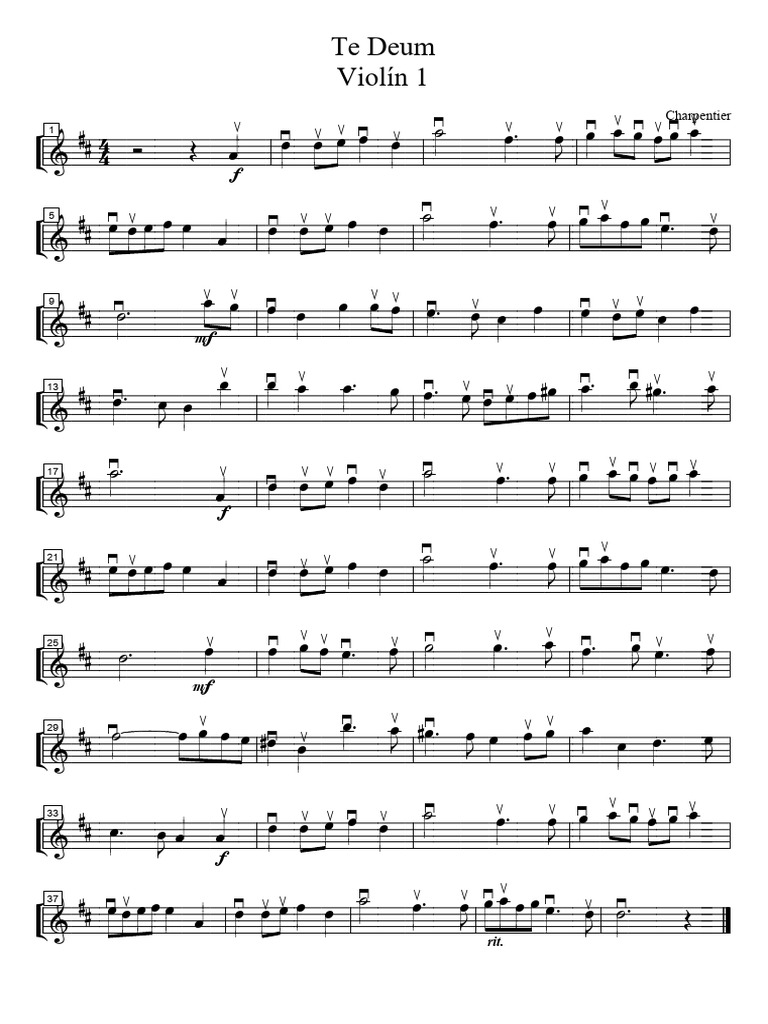Te Deum - Violín 1° | PDF