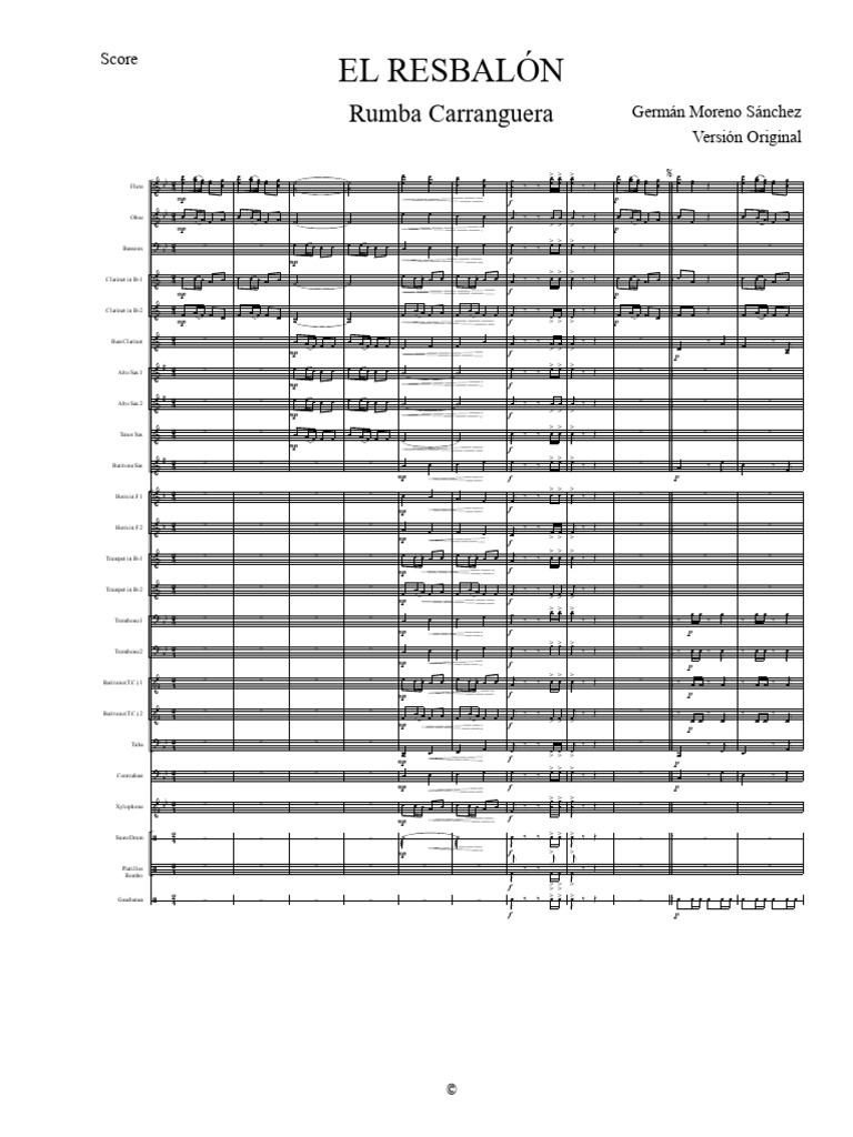 El Resbalon Score | PDF
