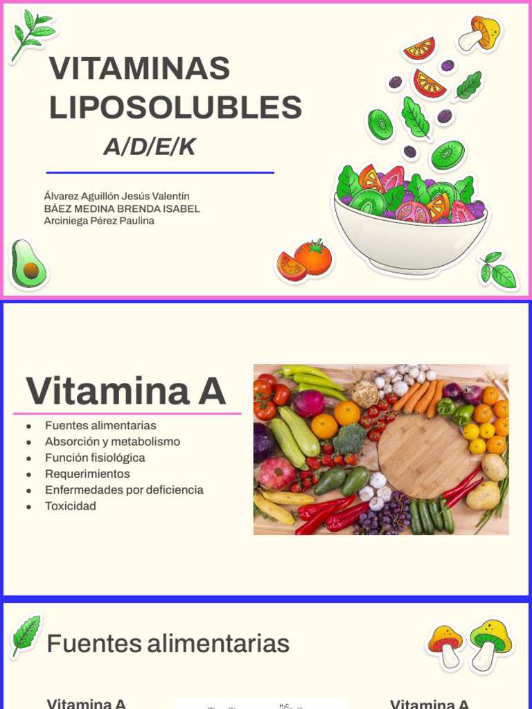 Vitaminas Liposolubles A - D - E - K | PDF | Vitamina D | Vitamina a