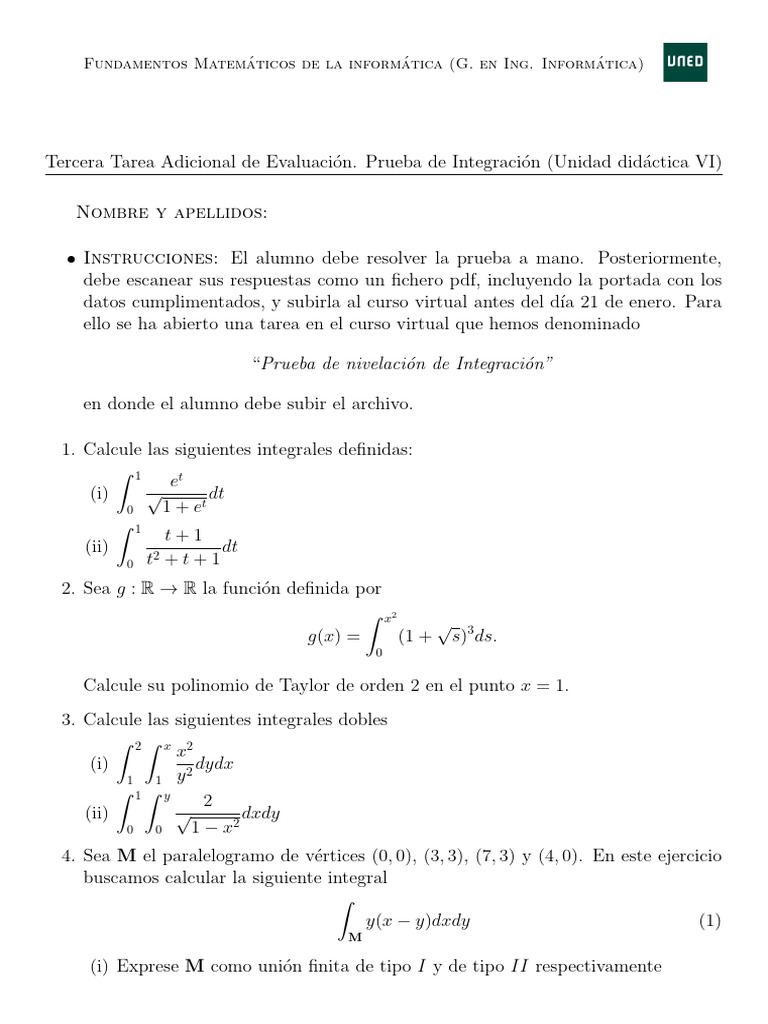 Prueba FM Integracion SOLUCIONES | PDF