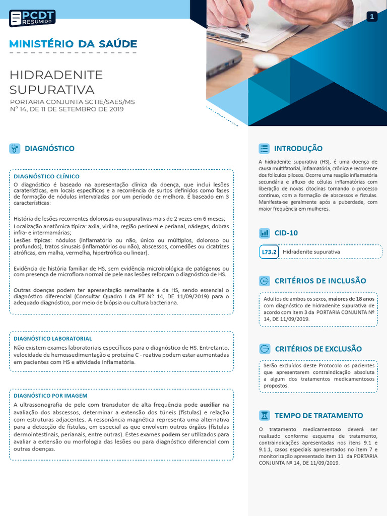 PCDT Resumido Hidradenitesupurativa | PDF