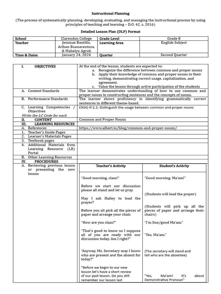 COMMON AND PROPER NOUN DLP Cutie | PDF
