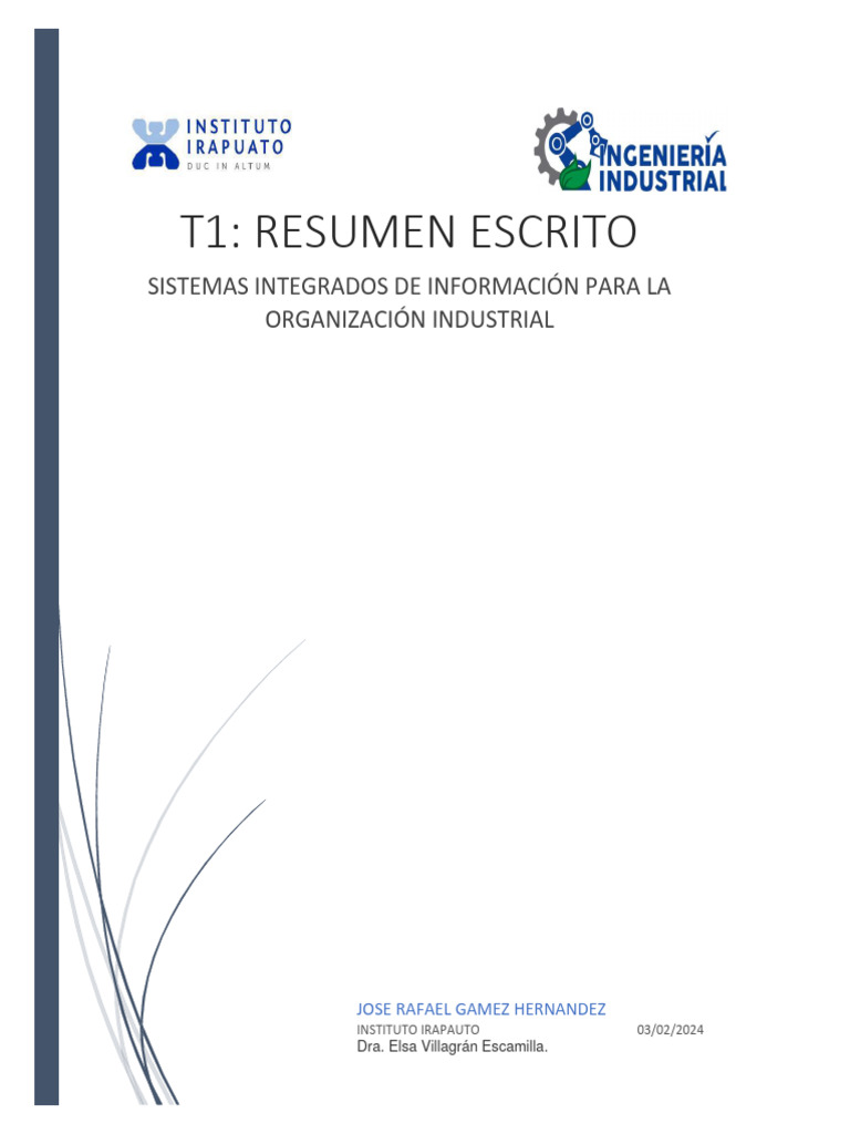 T1 - Resumen Escrito Del Capitulo1 - JRGH | PDF | Bases de datos | Usuario (informática)