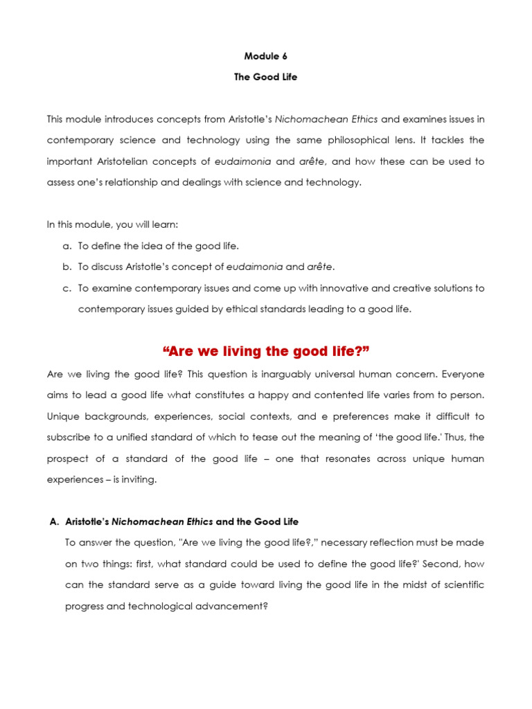 Module 6 | PDF | Happiness | Aristotle