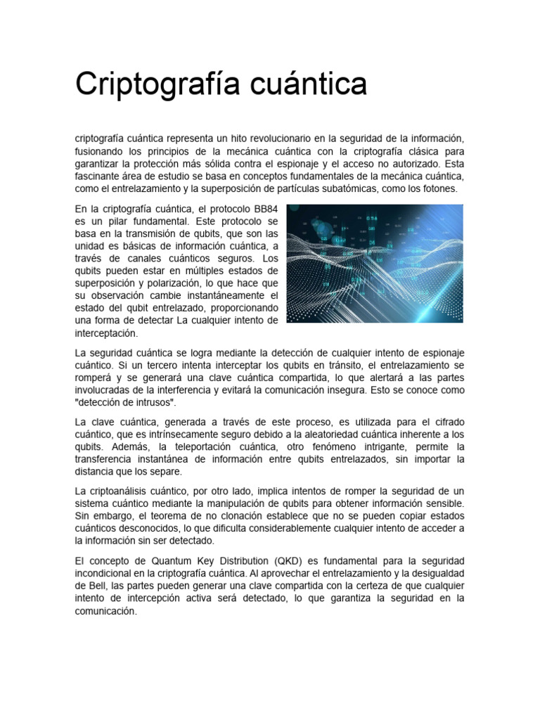 Criptografía cuántica | PDF
