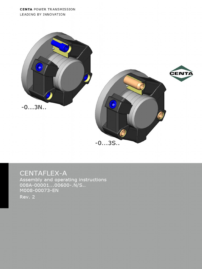 Centaflex-A: Assembly and Operating Instructions 008A-00001... 00600-.N ...