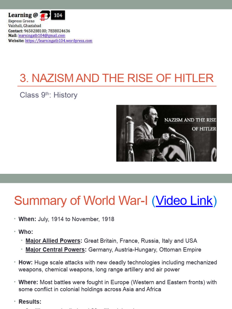 Nasizm and The Rise of Hitler | PDF | Nazi Germany | Weimar Republic